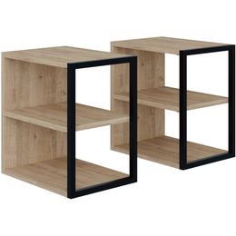 Beistelltisch DECORTIE "ECHO BEISTELLTISCH", braun (eiche), B:30cm H:45cm T:42cm, Tische, Leichte Montage, Lagerung, Platzsparend