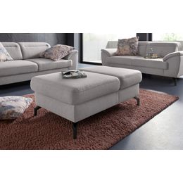 Sit & More Hocker SIT & MORE "Percy", grau, B:114cm H:46cm T:71cm, Hocker, Polsterhocker Sitzhocker, Fu&szlig;h&ouml;he 15cm, mit Klappfunktion, wahlweise in 2 Fu&szlig;farben