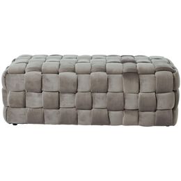 Hockerbank Jahnke "WEB ART L", grau (taupe), B:118cm H:42,5cm T:50cm, Hocker, Hocker, Couchtisch, Beistelltisch gepolstert in edler Flechtoptik