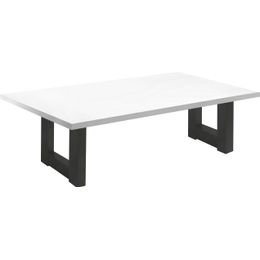 Mäusbacher Couchtisch MÄUSBACHER "TOPSELLER", weiß (schwarzstahlfarben, weiß matt, schwarzstahlfaben, weiß matt), B:120cm H:47cm T:70cm, Tische, Couchtisch Eckige Couchtische Holz-Couchtische, Tisch, U-Gestell