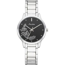 Quarzuhr, silber (silberfarben, schwarz), ANISTON JEWELRY & WATCHES, Armbanduhren, Damen, Armbanduhr, Damenuhr, analog