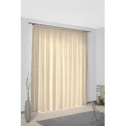 Vorhang WIRTH "Telfort" Gr. 1, gold (goldfarben), B:132cm H:145cm, Jacquard, Baumwolle, Polyester, Gardinen