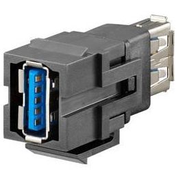 USB-Keystone A 3.0 Adapter, Doppelkupplung KMK-USB 3.0 sw 17010660 Rutenbeck Inhalt: 1 St.