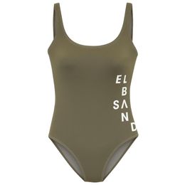 ELBSAND Badeanzug Damen Gr&ouml;&szlig;e XL oliv / wei&szlig;