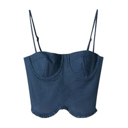 Bershka Top Damen Gr&ouml;&szlig;e L dunkelblau