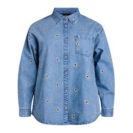 ZIZZI Bluse 'Jeva' Damen Gr&ouml;&szlig;e L blue denim / gelb / schwarz