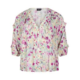 ZIZZI Bluse 'Mjane' Damen Gr&ouml;&szlig;e 11XL/12XL gelb / hellgr&uuml;n / lila / helllila