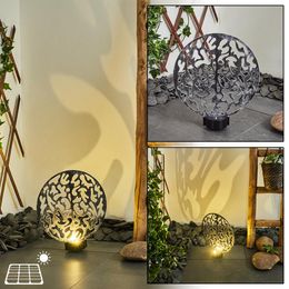 hofstein Kupa Solar-Kugelleuchte LED Schwarz, Silber, 2-flammig
