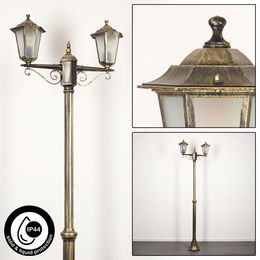 hofstein Loria Kandelaber Braun, Gold, Schwarz, 2-flammig