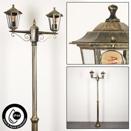 hofstein Loria Kandelaber Braun, Gold, Schwarz, 2-flammig