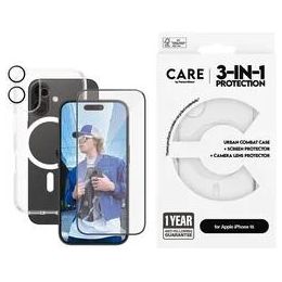 CARE BY PANZERGLASS Handyhülle "Flagship 3-in-1 für Apple iPhone 16", transparent, B:11cm H:2,5cm T:19,5cm, Hüllen, Backcover, Schutzhülle, Handyschutzhülle, Case, Schutzcase, stoßfest