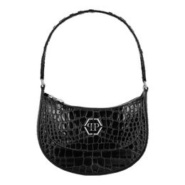 Philipp Plein Crossbody Bags - Henkeltasche Crocco Print - Gr. unisize - in Schwarz - f&uuml;r Damen