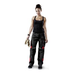 K&Uuml;BLER WORKWEAR K&uuml;bler Pulsschlag Hose 2124 schwarz/mittelrot Gr&ouml;&szlig;e 48 ; K&uuml;bler Workwear (21245353-9955-48)