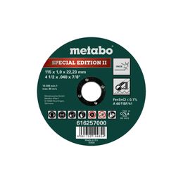 Metabo Special Edition II 115 x 1,0 x 22,23 mm, Inox, Trennscheibe, gerade Ausf&uuml;hrung (616257000)