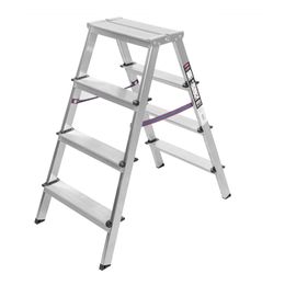 STIER Stufen Stehleiter 2x4 Stufen beidseitig begehbar FI-4 (907346)