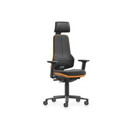 bimos Arbeitsstuhl XXL orange mit Rollen Supertec mit Kopfst. u. Armlehnen (9576-SP01-3279-703)