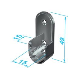 PICKHARDT & GERLACH P&G Schrankrohr-Lager f&uuml;r Kleiderstange 30x15 mm vernickelt ; Pickhardt & Gerlach (11121)