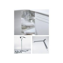 Hettich Küchenunterschrank Eckschrankdrehbeschlag Revo 90° 9080040 KB 800mm, silber)