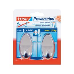 Tesa Powerstrips Haken Large Oval,chrom (58050-00012-20)