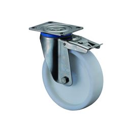 BS Rollen Lenkrolle HS120.B14, m.Totalfestst. m.Platte, Ø200, B50mm, 700kg (HS120.B14.200)