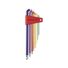 PB Swiss Tools RainBow Winkelschraubendreher- Satz im Kunststoffhalter 9-teilig 1,5-10mm 100Grad (PB 2212.LH-10 RB)
