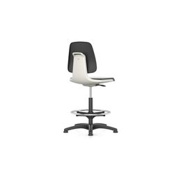 bimos Arbeitsstuhl Labsit 3, K-Leder weiß Sitzhöhe 520-770 mm (9121-MG01-3403)