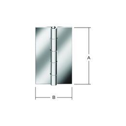 Vormann T&uuml;r-Scharnier schmal,B31xH50mm gerollt Edelstahl,rostfrei (010501050U)