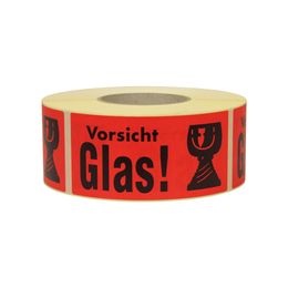 TransPak Hinweis Etiketten Vorsicht Glas 1.000 Stk/Rolle (8370005)