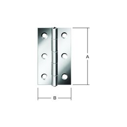 Vormann T&uuml;r-Scharnier schmal,B41xH80mm gerollt Edelstahl,rostfrei (010501080)