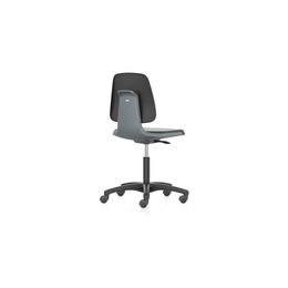bimos Arbeitsstuhl Labsit 2, K-Leder anthrazit Sitzhöhe 450-650 mm mit Rollen (9123-MG01-3285)