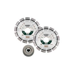 Metabo Set: 2xDiamanttrennscheibe 115x22,23mm, "UP"+ 1xQuickspannmutter M 14 (628581000)