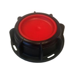 IBC Container-Kappe m. Entlüftung, PP, schwarz/rot, IBC IG 2" (S60x6)