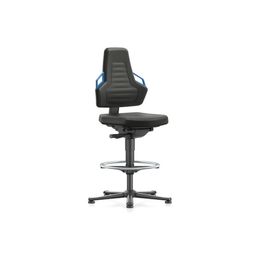 bimos Arbeitsstuhl Nexxit 3 Griff blau Sitzhöhe 570-820 mm Stoff schwarz,Fußring (9031-6801-3277)