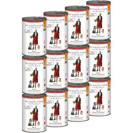 Nassfutter Hund mit Bio Rind sensitiv getreidefrei, Multipack (12x410 g) Defu