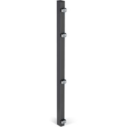Zaunpfosten Alberts "60x40 mm für Doppelstabmattenzaun", grau (anthrazit), B:6cm H:107,5cm T:4cm, Stahl, Zaunpfosten, 107,5 cm, zur Befestigung mit Einschlag-Bodenhülse oder Pfostenträger