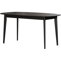 Esstisch Inosign "Ronda", schwarz (esche schwarz, schwarz, esche schwarz), B:160cm H:160cm T:90cm, Tische, Esszimmertisch oval auf Massivholzfüßen - (B/T/H) 160/90/77 cm