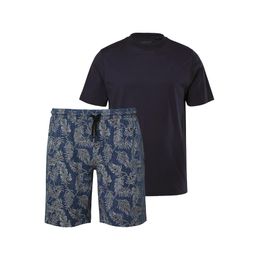 Men Plus Pyjama kurz Herren Gr&ouml;&szlig;e 5XL navy / petrol / schwarz