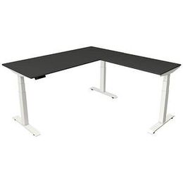 Kerkmann Move 4 elektrisch höhenverstellbarer Schreibtisch anthrazit rechteckig, T-Fuß-Gestell weiß 180,0 x 180,0 cm