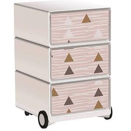 PAPERFLOW easyBox Classic Chic Rollcontainer weiß, bunt 4 Auszüge 39,0 x 43,6 x 64,2 cm