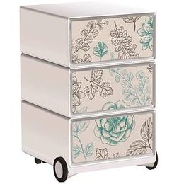 PAPERFLOW easyBox Garden Factory Rollcontainer weiß, bunt 4 Auszüge 39,0 x 43,6 x 64,2 cm