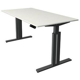 Kerkmann Move 3 elegant elektrisch höhenverstellbarer Schreibtisch weiß rechteckig, T-Fuß-Gestell grau 160,0 x 80,0 cm