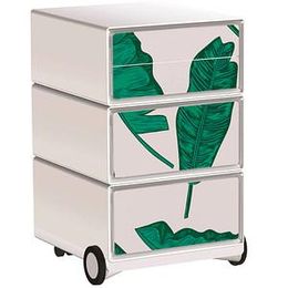 PAPERFLOW easyBox Tropical Rollcontainer weiß, bunt 4 Auszüge 39,0 x 43,6 x 64,2 cm