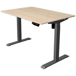 Kerkmann Move 1 elektrisch höhenverstellbarer Schreibtisch ahorn rechteckig, T-Fuß-Gestell grau 120,0 x 80,0 cm