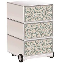 PAPERFLOW easyBox Garden Factory Rollcontainer weiß, bunt 4 Auszüge 39,0 x 43,6 x 64,2 cm