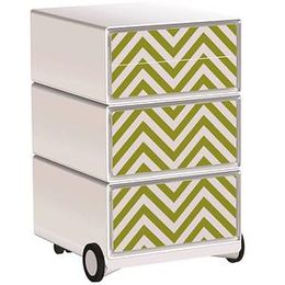 PAPERFLOW easyBox Vintage Rollcontainer weiß, bunt 4 Auszüge 39,0 x 43,6 x 64,2 cm