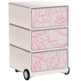 PAPERFLOW easyBox Garden Factory Rollcontainer weiß, bunt 4 Auszüge 39,0 x 43,6 x 64,2 cm