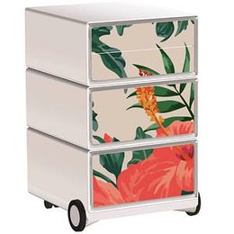 PAPERFLOW easyBox Garden Factory Rollcontainer weiß, bunt 4 Auszüge 39,0 x 43,6 x 64,2 cm