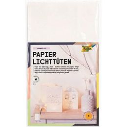 Folia Papiertüten für Tischlichter ohne Motiv weiß 5 St.