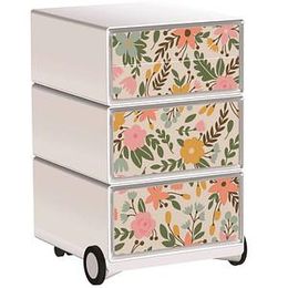 PAPERFLOW easyBox Garden Factory Rollcontainer weiß, bunt 4 Auszüge 39,0 x 43,6 x 64,2 cm