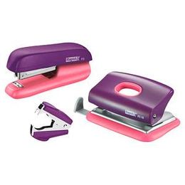Rapid Locher und Heftgeräte Set Mini lila/rosa